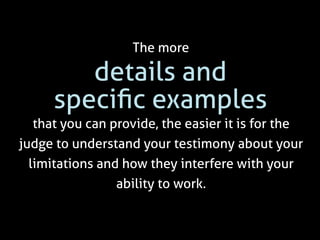 Testifying about your physical limitations | PPT