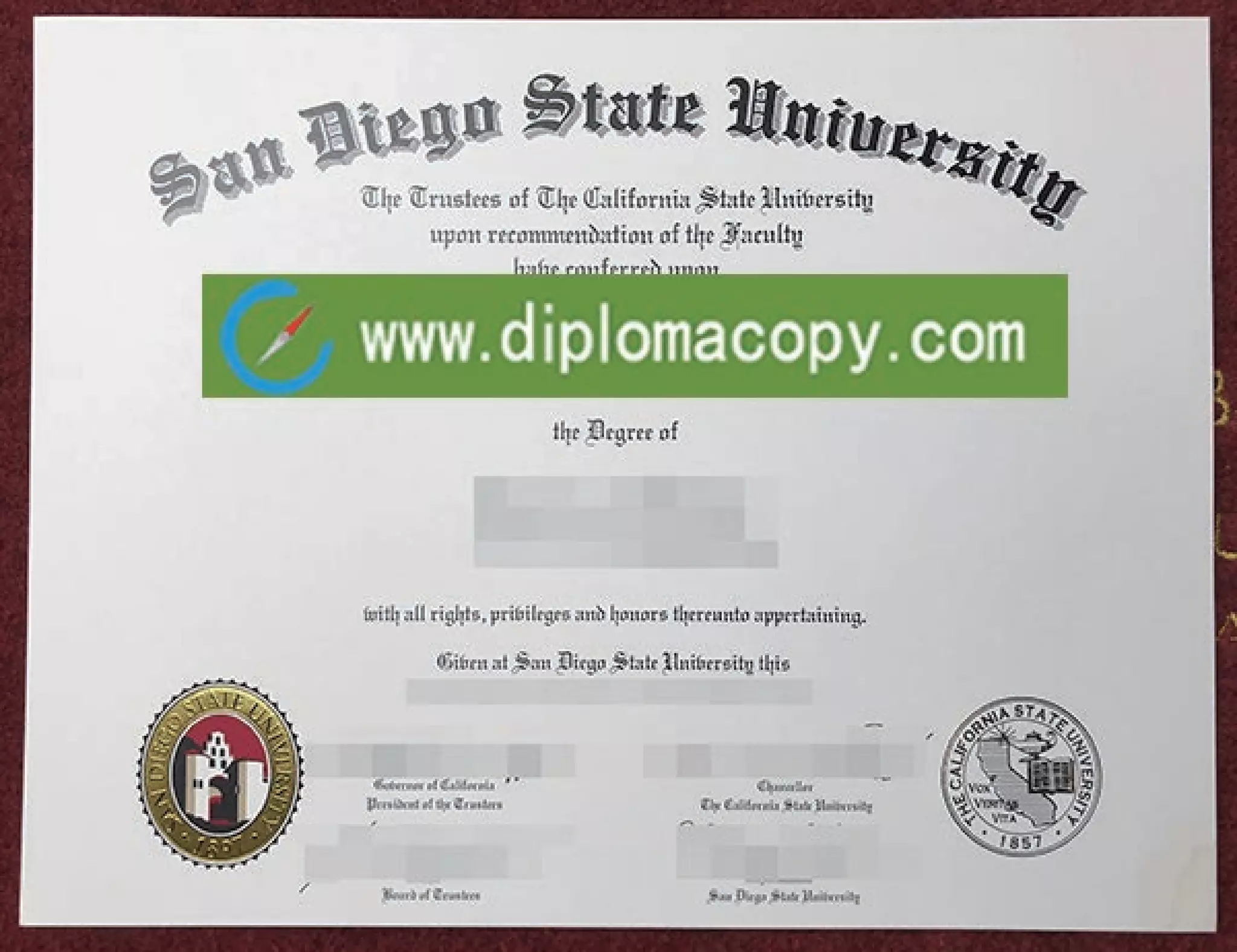 SDSU diploma San Diego State University degree | PPT