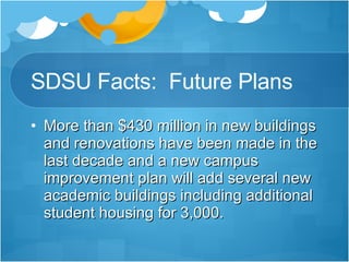 Sdsu Facts | PPT | Undergraduate Education | College Education