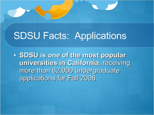 Sdsu Facts | PPT | Undergraduate Education | College Education
