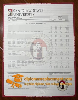 SDSU transcript, buy SDSU academic transcript.pdf