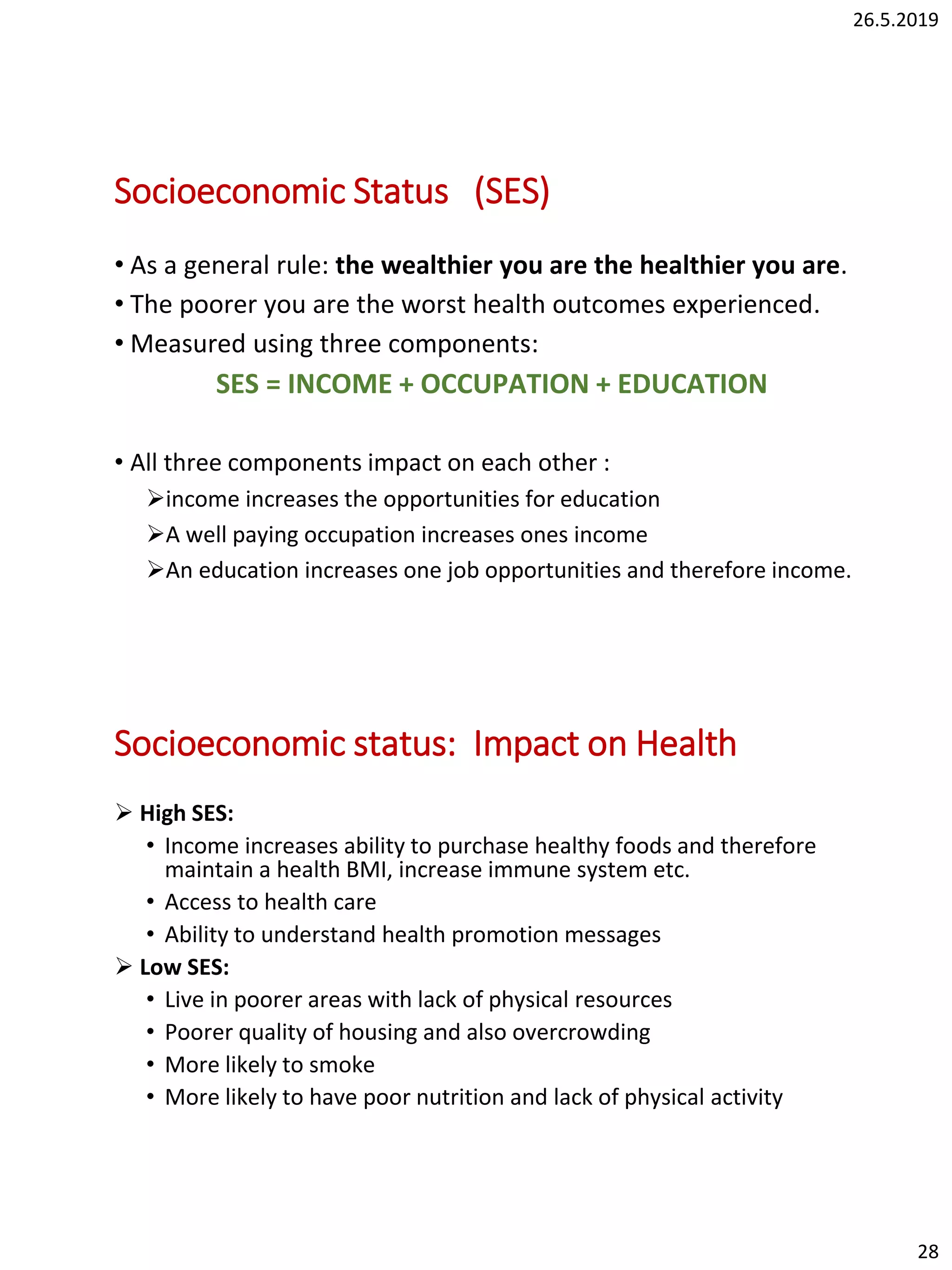SDT Determinants of Health 26.5.2019