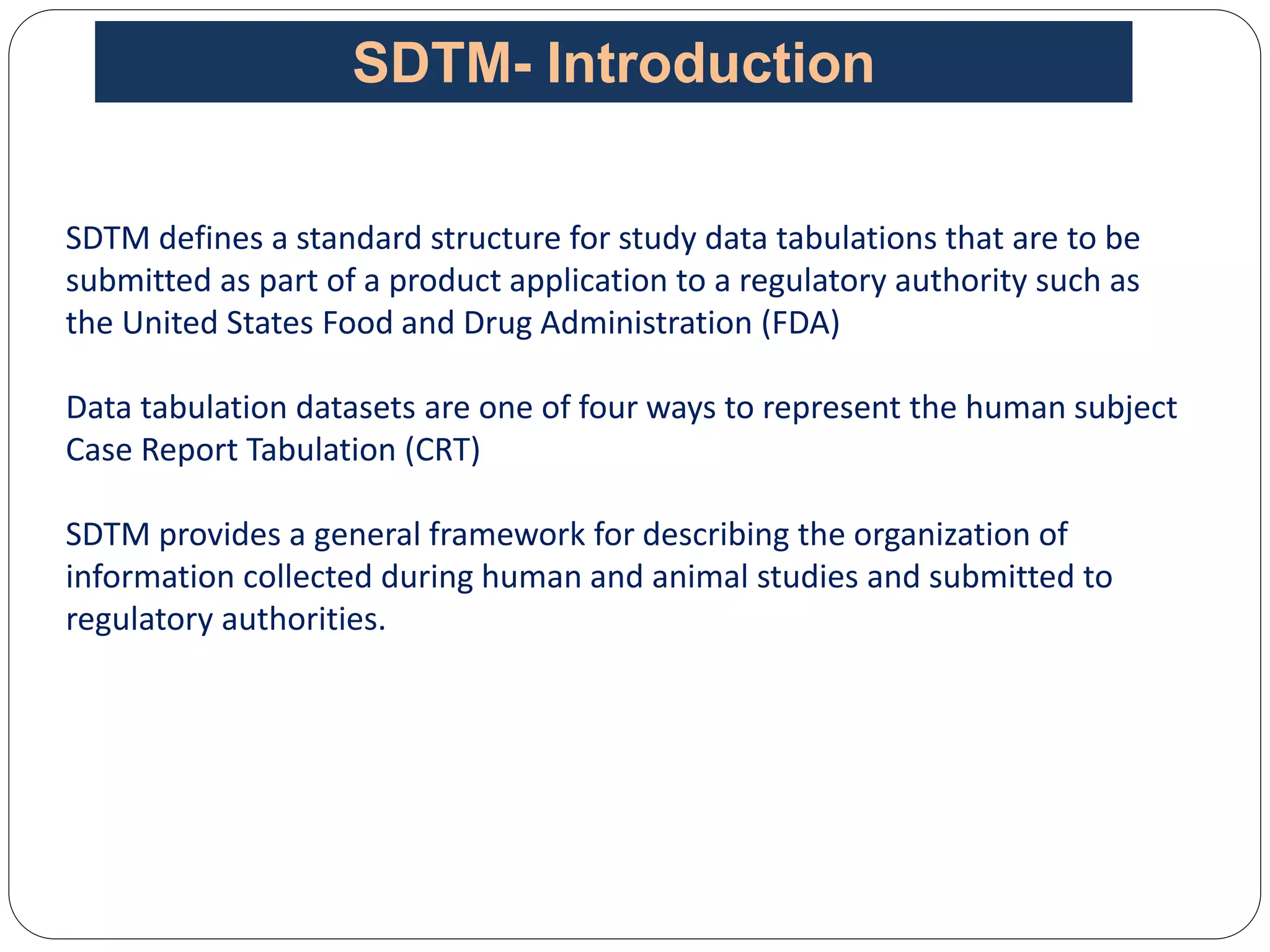 SDTM (Study Data Tabulation Model) | PPTX