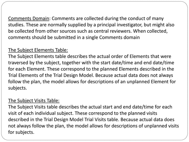 SDTM (Study Data Tabulation Model) | PPTX