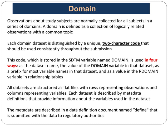SDTM (Study Data Tabulation Model) | PPTX