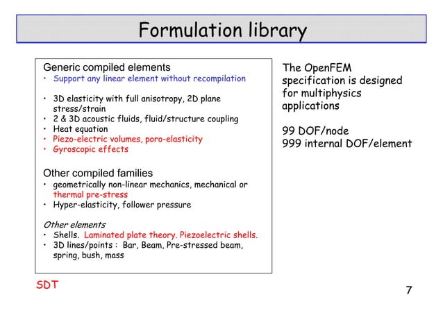 Structural Dynamics Toolbox and OpenFEM, a technical overview | PDF