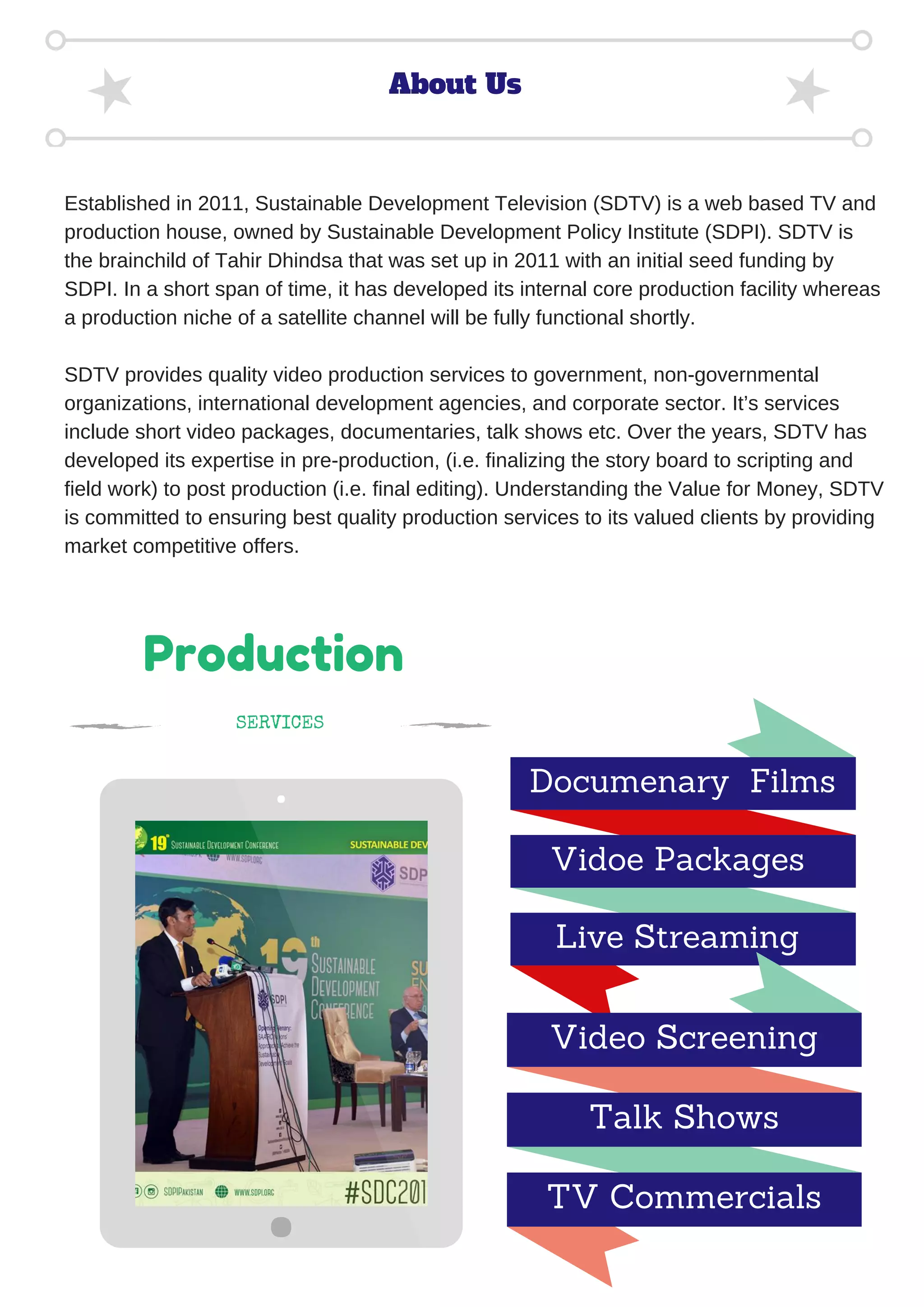 Sustainable Development Television -SDTV - Profile | PDF