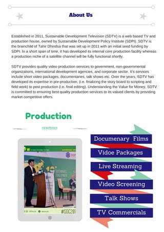 Sustainable Development Television -SDTV - Profile | PDF