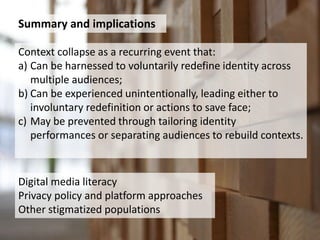Ways to stay connected: Harnessing, managing, and preventing context ...