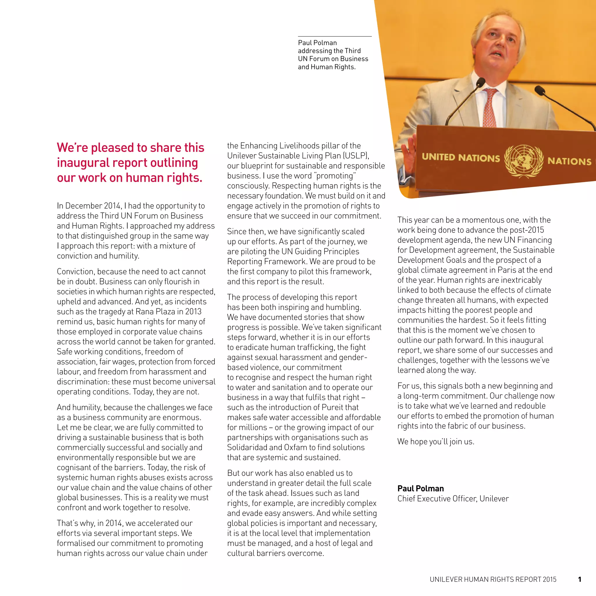 Unilever Human Rights Report 2015 | PDF | Non-Profit Organizations ...