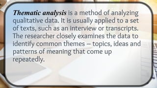 Analyzing Qualitative Data PR1 | PPTX