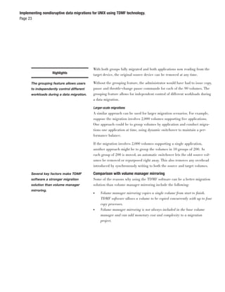 Implementing nondisruptivedata migrations for UNIX usingTDMF technology. | PDF