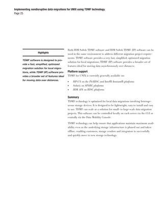 Implementing nondisruptivedata migrations for UNIX usingTDMF technology. | PDF