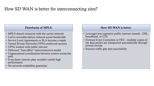 SDWAN-vs-MPLS Advantages and comparision PPT | PDF | Computer Networking | Computing