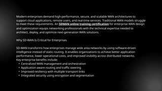 SDWAN Online Certification for Enterprise WAN Design and Optimization ...