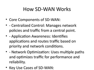 SDWAN presentation - Network related topic | PPT