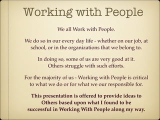 Working With People | KEY