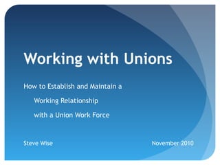 Working with Unions | PPT