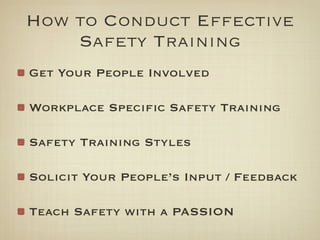 "How To Conduct Effective Safety Training" - Keynote | KEY | First Aid ...