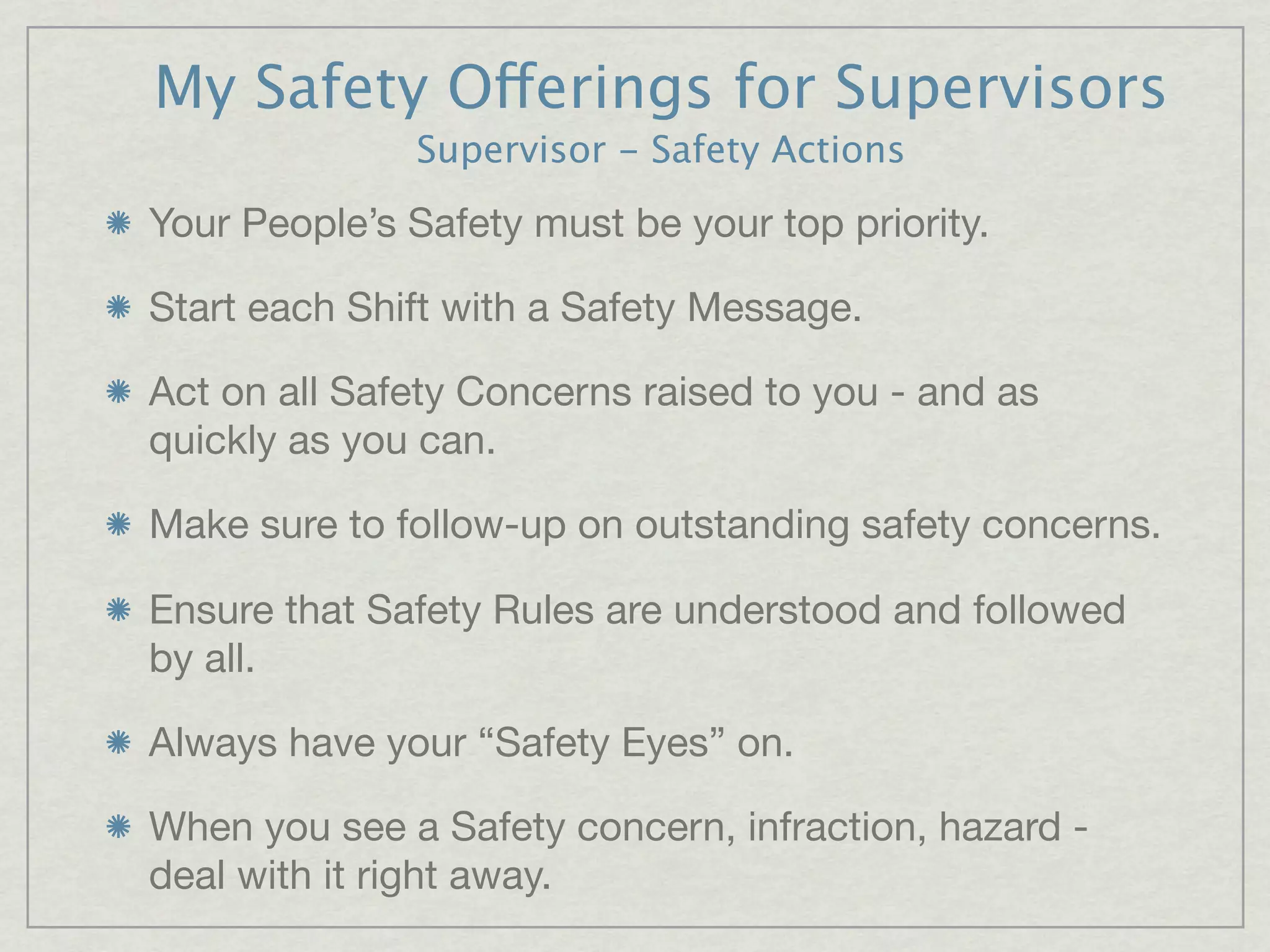 SDW Training - Supervisor Safety - Keynote Version | KEY