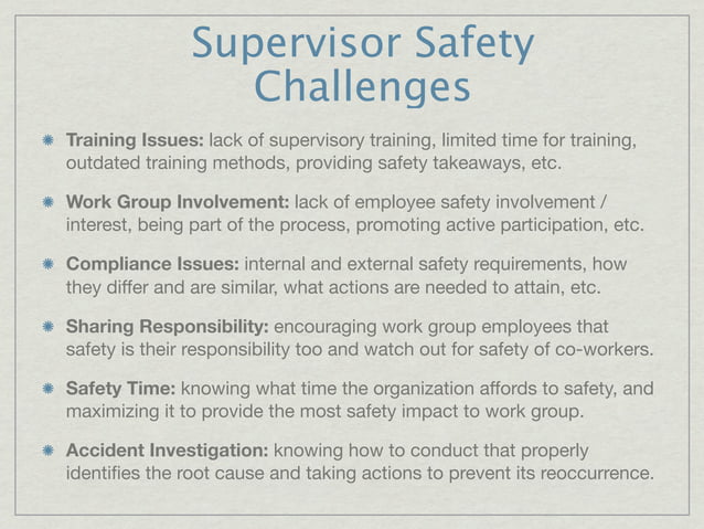SDW Training - Supervisor Safety - Keynote Version | KEY