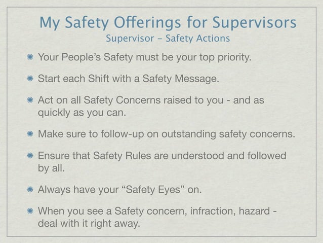 SDW Training - Supervisor Safety - Keynote Version | KEY
