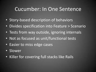 SD Ruby BDD Talk | PPTX