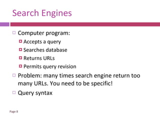 Search Engines | PPT | Search | Internet