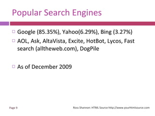 Search Engines | PPT | Search | Internet