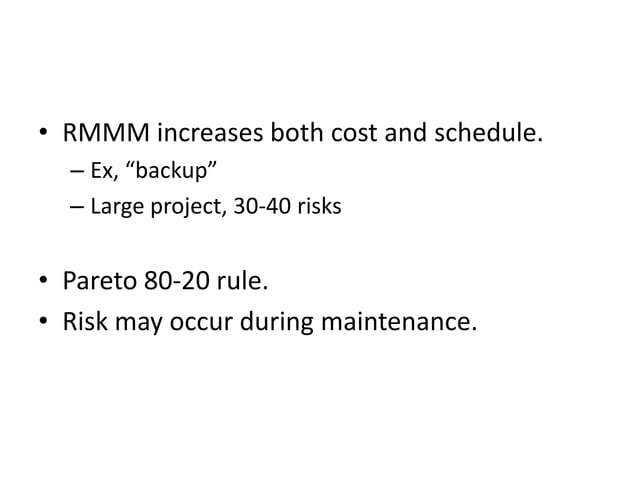 RMMM-Risk Management,Mitigation and Monitoring. | PPTX