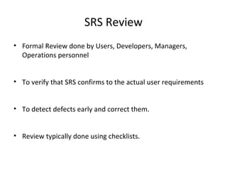 Requirement specification (SRS) | PPT