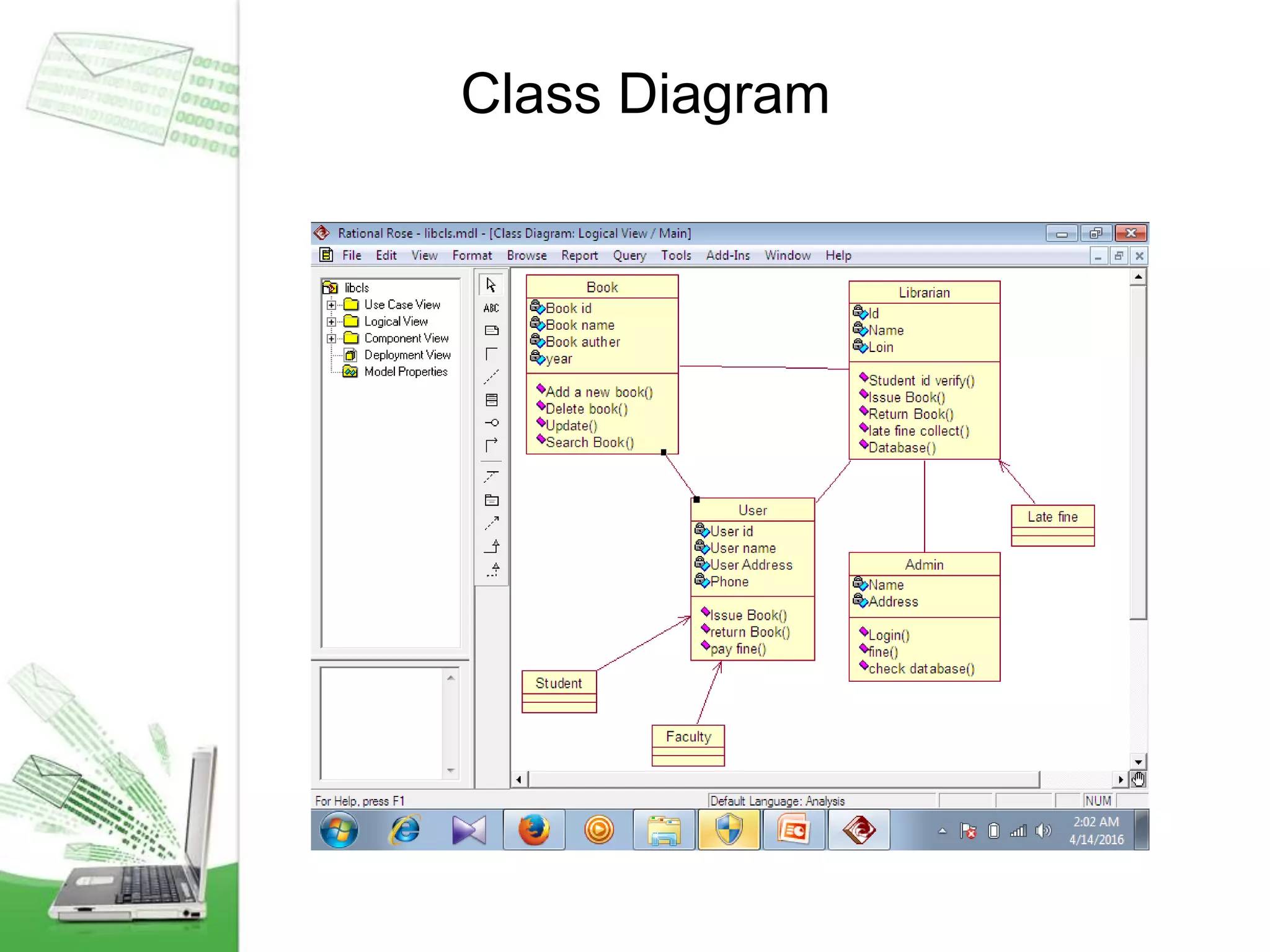 Library management (use case diagram Software engineering) | PPTX
