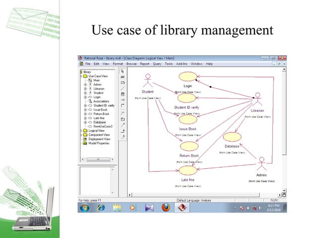 Library management (use case diagram Software engineering)