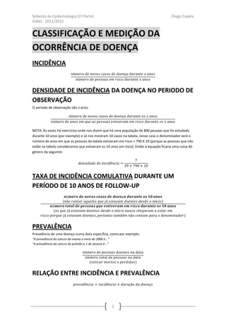 Sebenta de Epidemiologia (ICBAS) | PDF