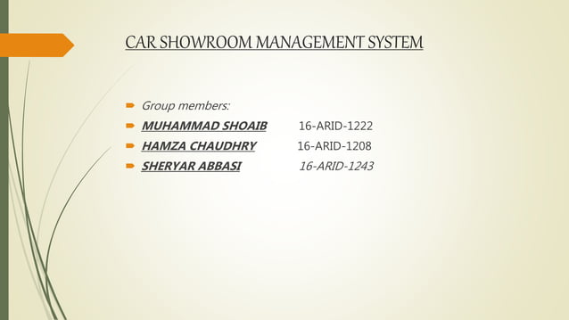 car showroom management project SE_! | PPTX | Computing | Technology & Computing