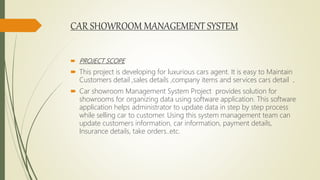 car showroom management project SE_! | PPTX