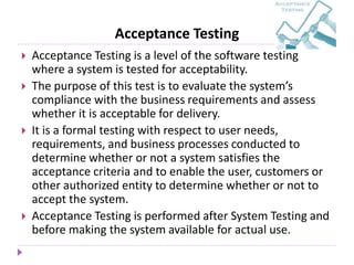 Different Software Testing Types and CMM Standard | PPT