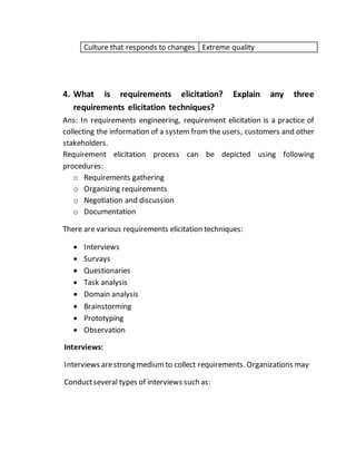 Software Engineering (Short & Long Questions) | DOCX