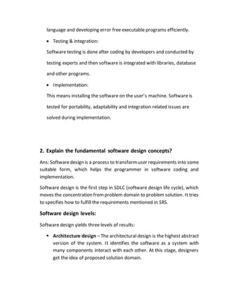 Software Engineering (Short & Long Questions) | DOCX