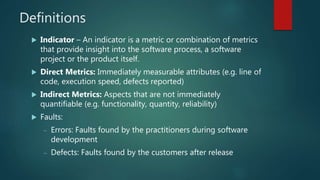 software metrics(process,project,product) | PPT