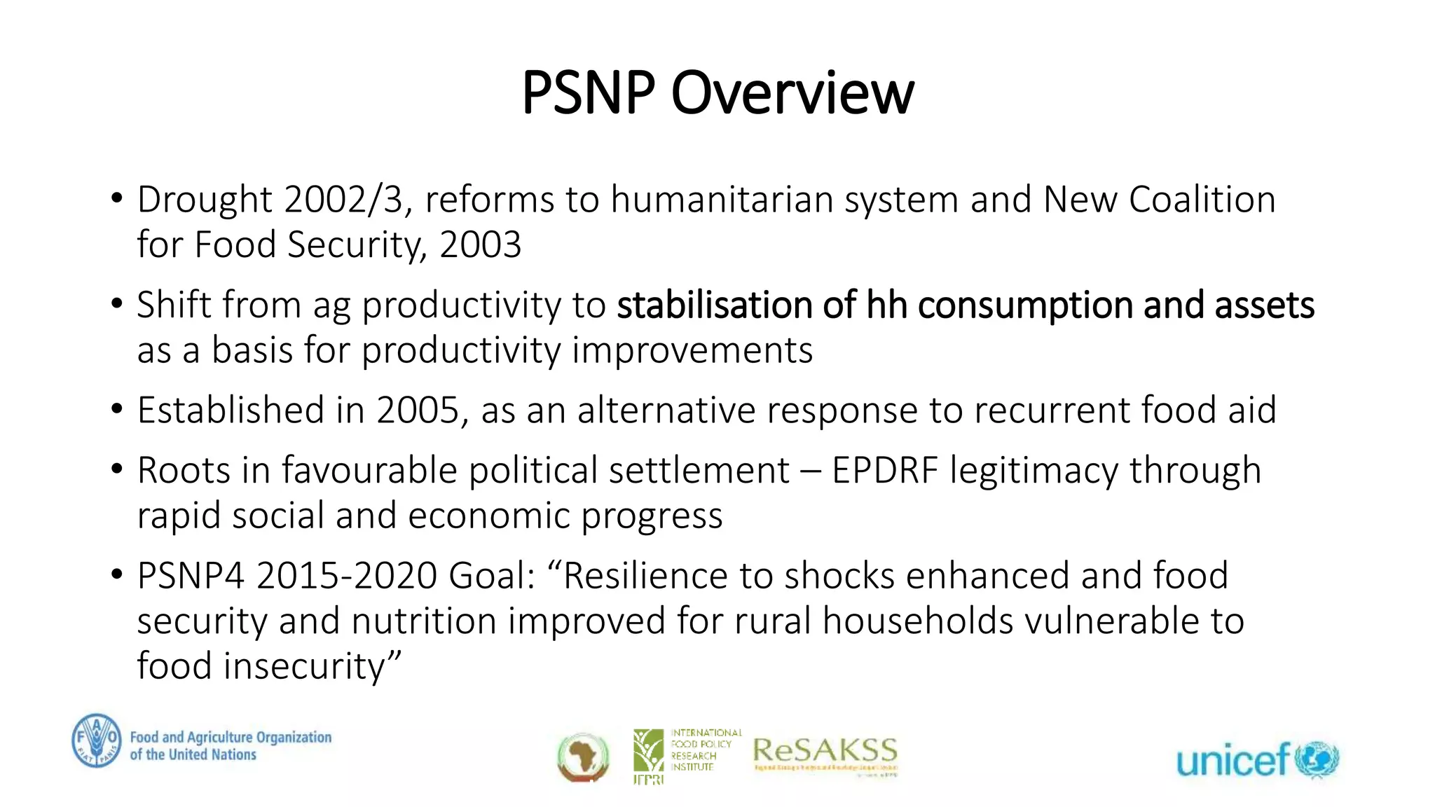 Building Resilience: Reflections from PSNP and the Role of Donors | PPTX