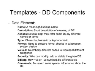 Se 381 - lec 21 - 23 - 12 may09 - df-ds and data dictionary | PPTX