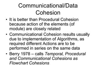 Se 381 - lec 23 - 28 - 12 may16 - modularity - ii - cohesion | PPTX