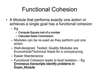 Se 381 - lec 23 - 28 - 12 may16 - modularity - ii - cohesion | PPTX