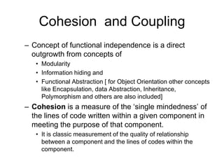 Se 381 - lec 23 - 28 - 12 may16 - modularity - ii - cohesion | PPTX