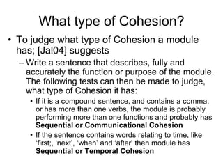 Se 381 - lec 23 - 28 - 12 may16 - modularity - ii - cohesion | PPTX