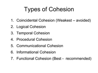Se 381 - lec 23 - 28 - 12 may16 - modularity - ii - cohesion | PPTX