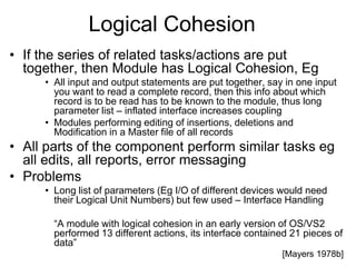 Se 381 - lec 23 - 28 - 12 may16 - modularity - ii - cohesion | PPTX