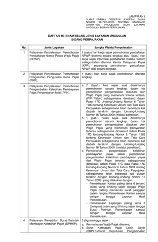 Se 79.pj.2010 tg sop layanan unggulan bidang perpajakan | PDF