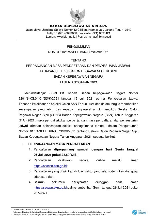 Se bkn-nomor-5587-tahun-2021 | PDF